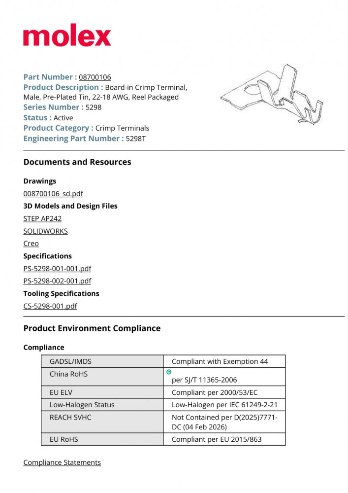 08700106 technical document page 1