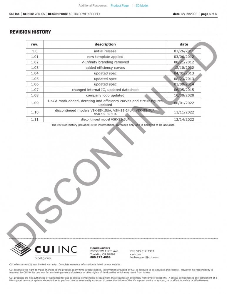 VSK-S5 datasheet page 6