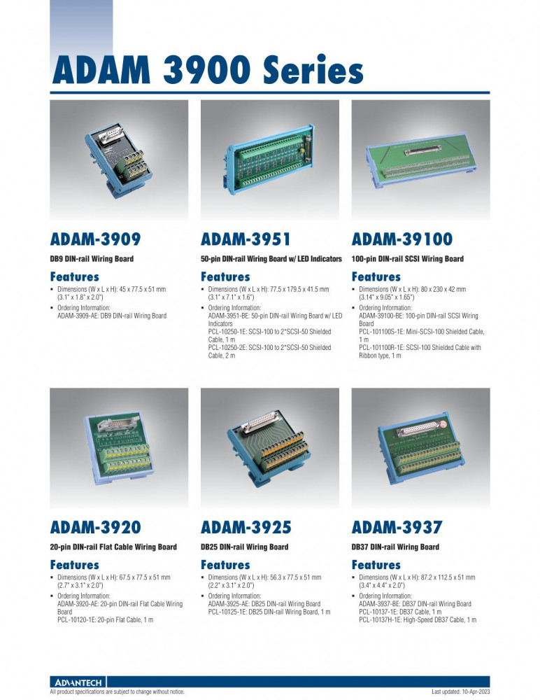ADAM 3900 Series documentation page 1
