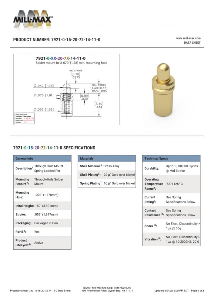 7921 series product documentation page 1