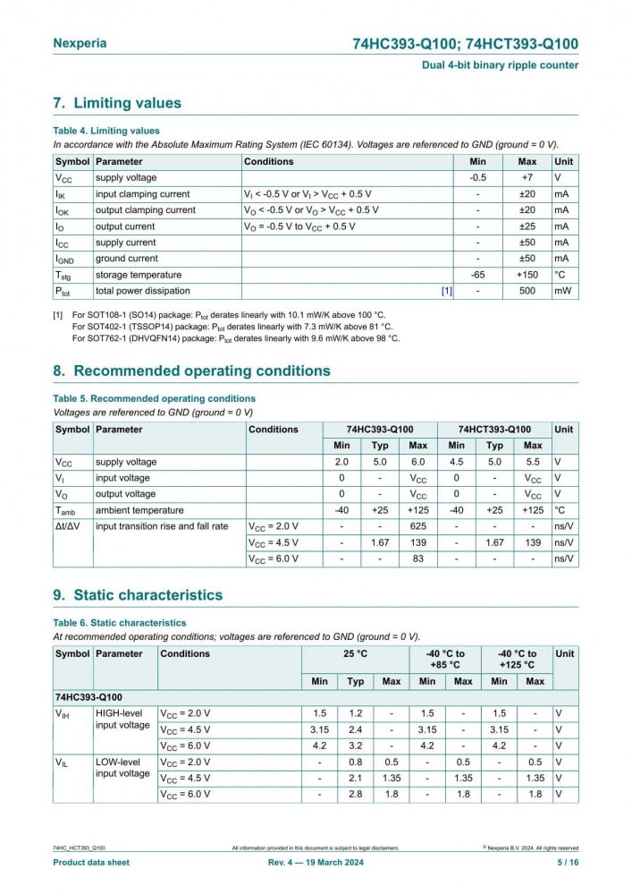 74HC393BQ-Q100X datasheet page 5