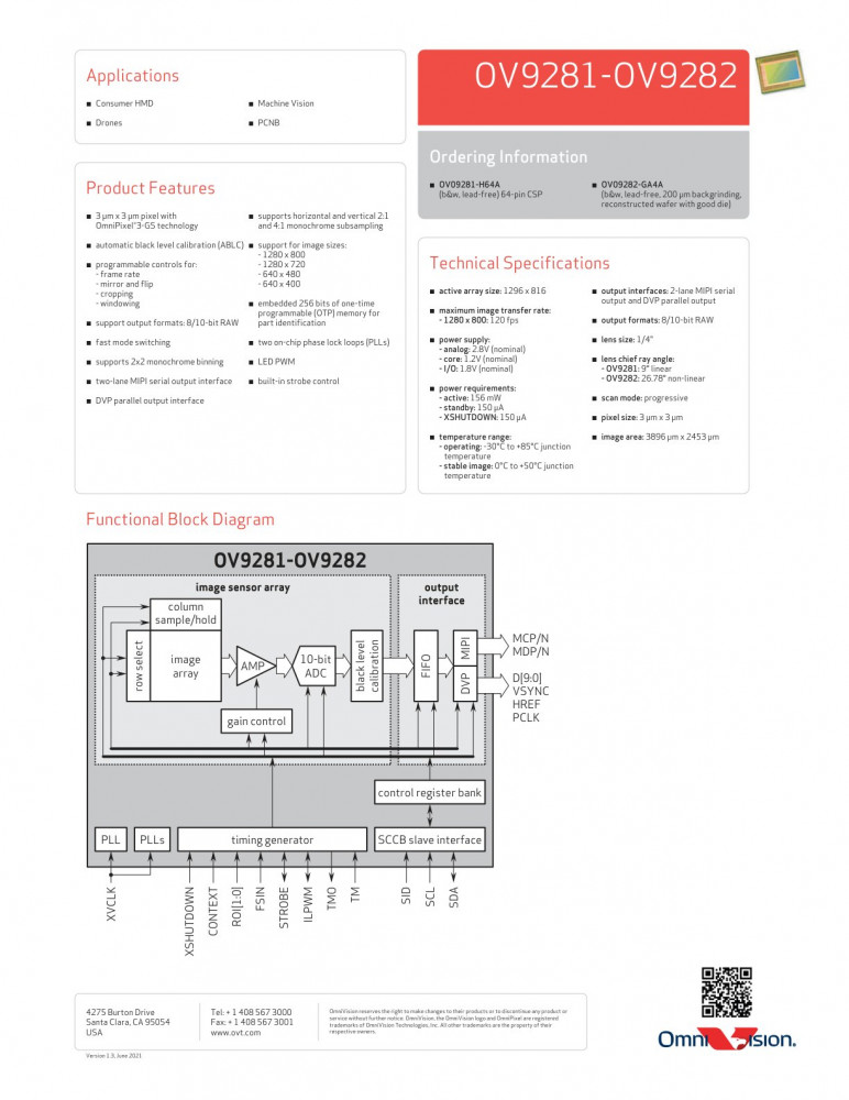 OV09281-H64A product brief page 2