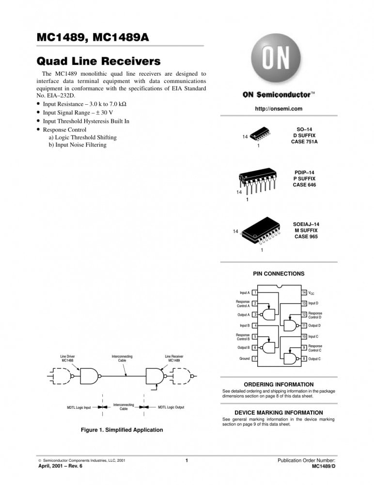 MC1489 datasheet page 1