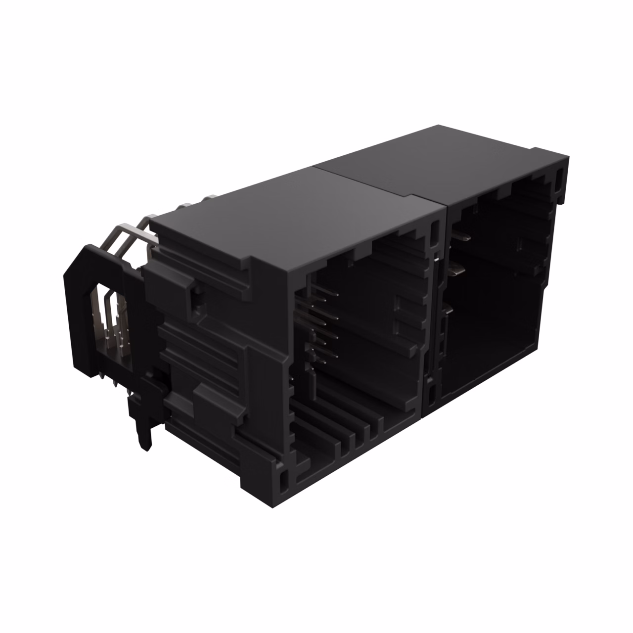 stAK50h 2 Bay Right-Angle Hybrid Header, 44 Circuits, Bay 1: 32 Circuits/Key 3/Dark Gray; Bay 2: 12 Circuits/Key 1/Black; Tray for sale