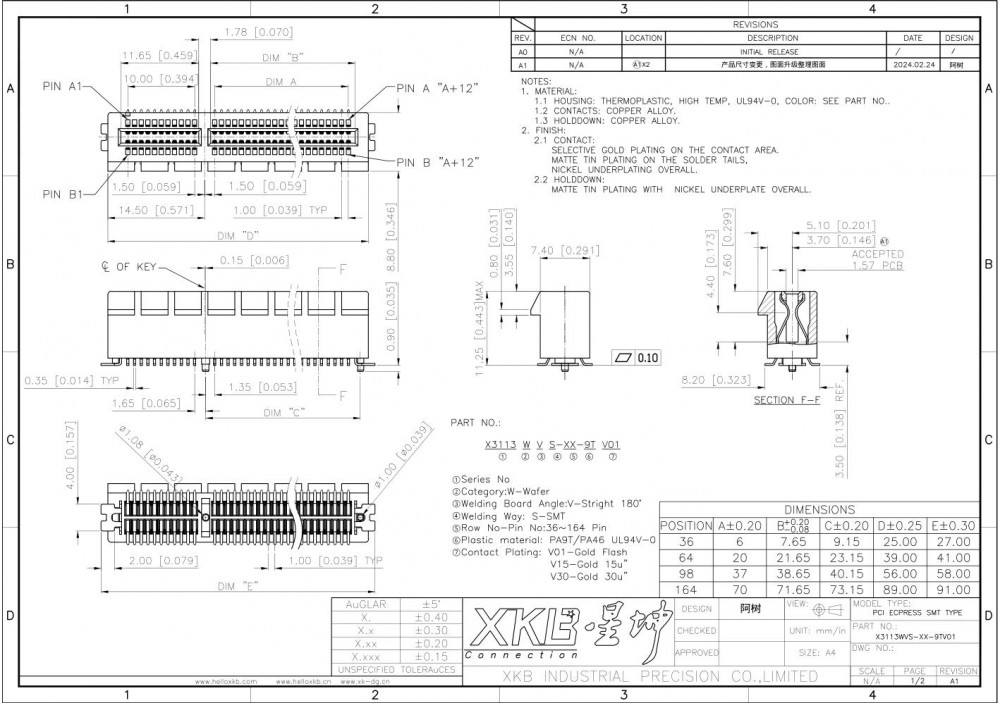 X3113WVS-36-9TV01 technical document page 1