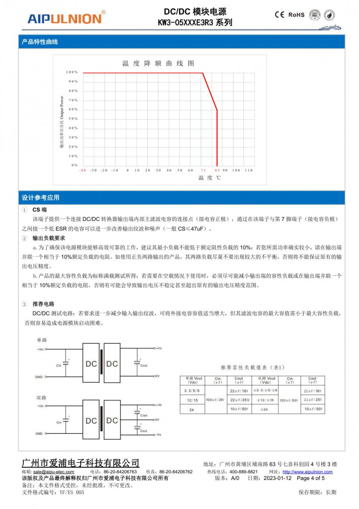 KW3-05D12ER3 datasheet page 4