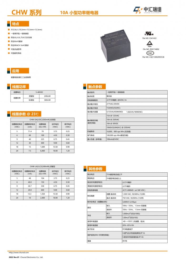 CHW-S-124DA2 datasheet page 1