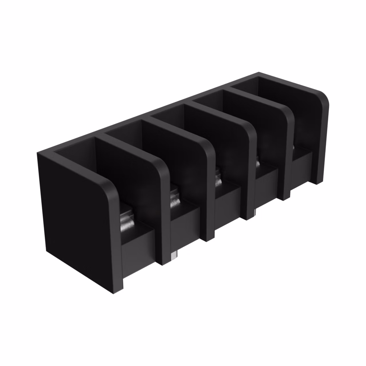 12.70mm Pitch, Single Row, Tri-Barrier Terminal Strip, without Mounting Ends, Black, Steel Screws, 5 Circuits for sale