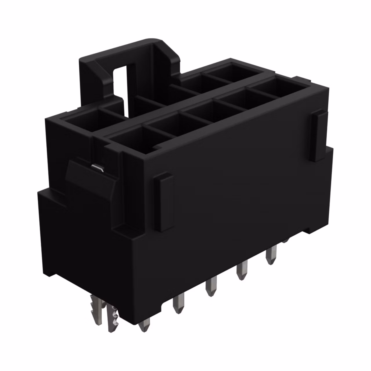 Ultra-Fit Vertical Header, 3.50mm Pitch, Dual Row, 6 Circuits, with Kinked Pins, Tin (Sn) Plating, Natural, Glow-Wire Capable, Tray