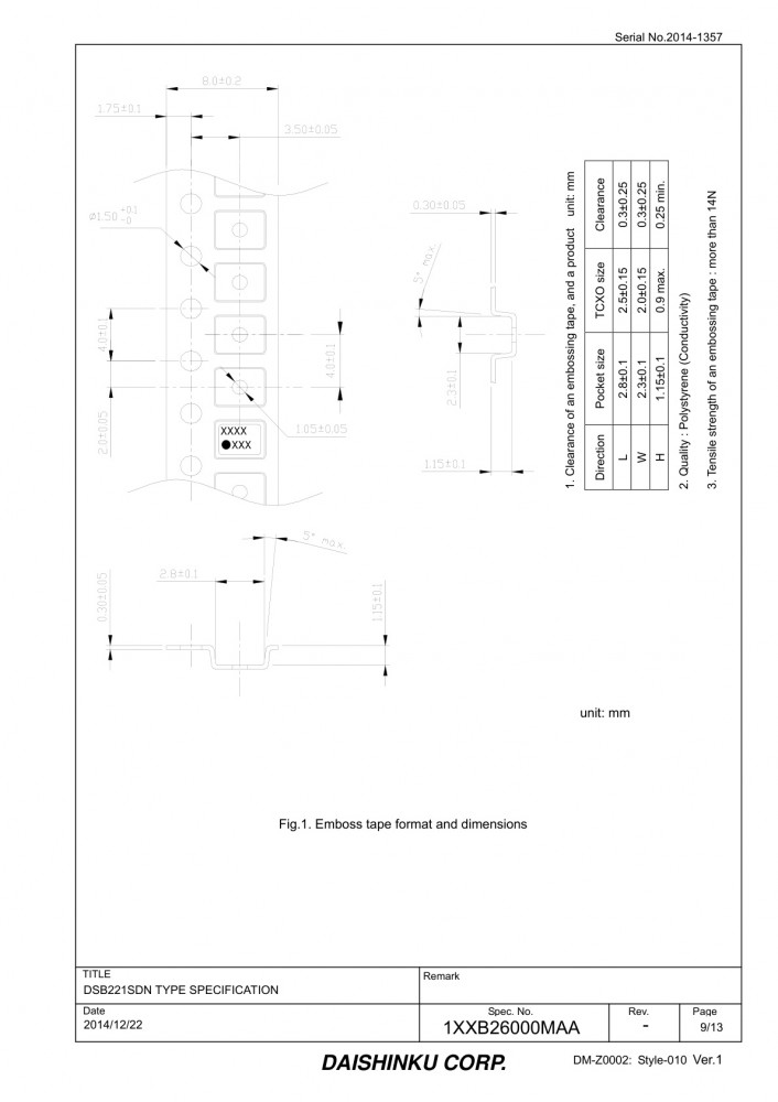 KDS 1XXB26000MAA specification page 10