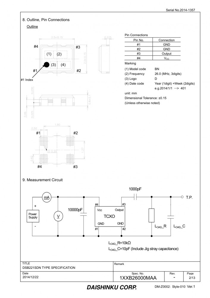 KDS 1XXB26000MAA specification page 3