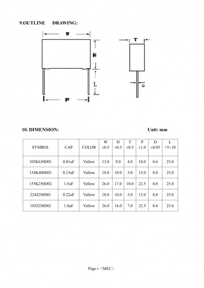 Jimson MEC specification page 7