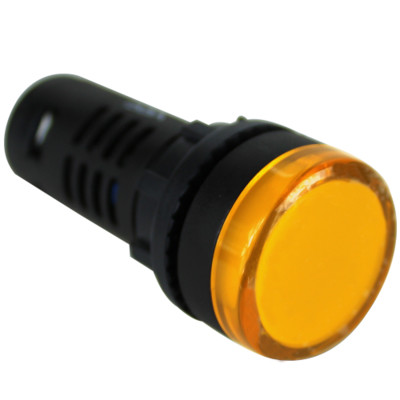 LED Panel Mount Indicator Yellow 22mm Round 12V Screw Block IP65 for sale