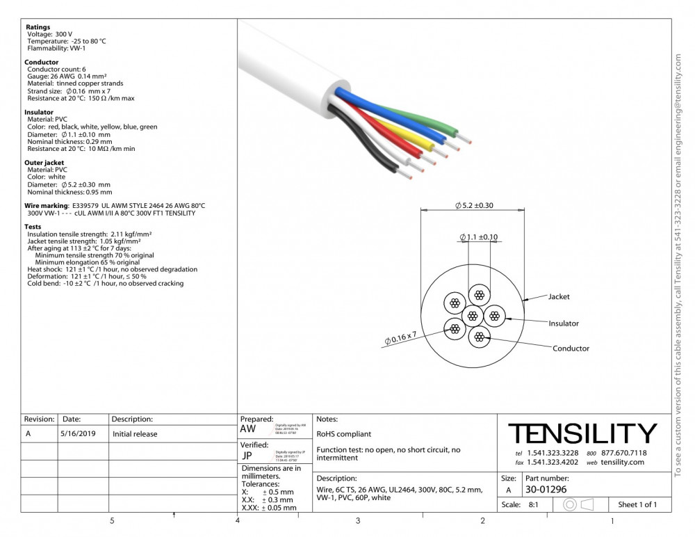 Tensility International 30-01296 product drawing