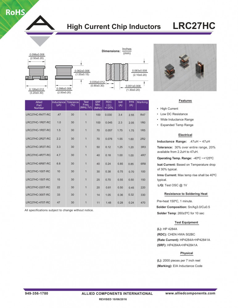 LRC27HC series technical document image