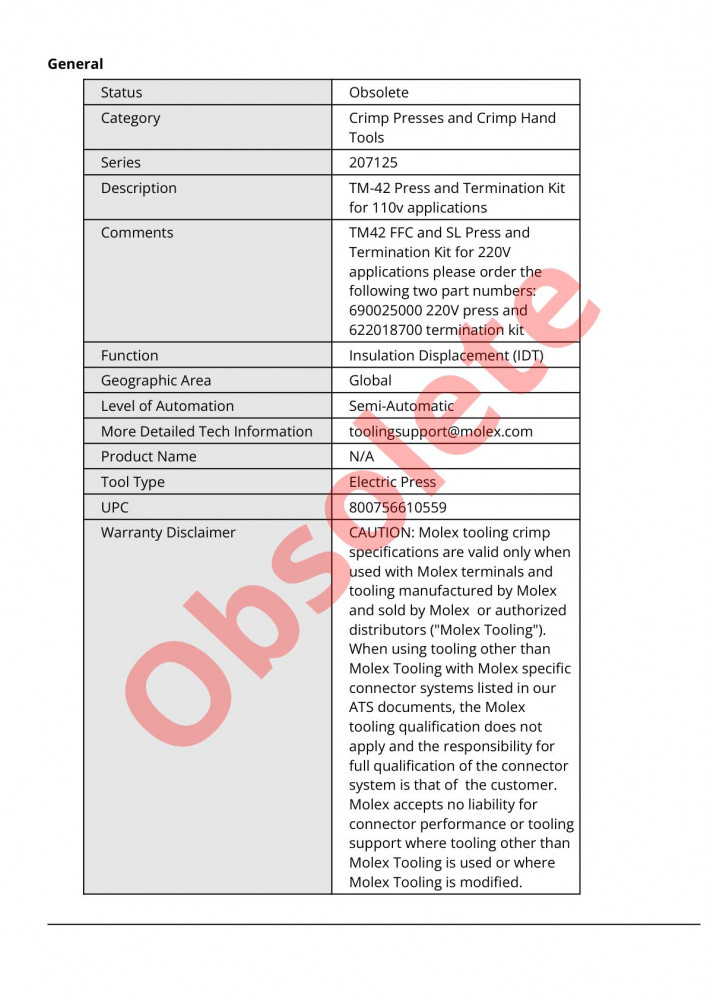 Tooling specification preview, page 2