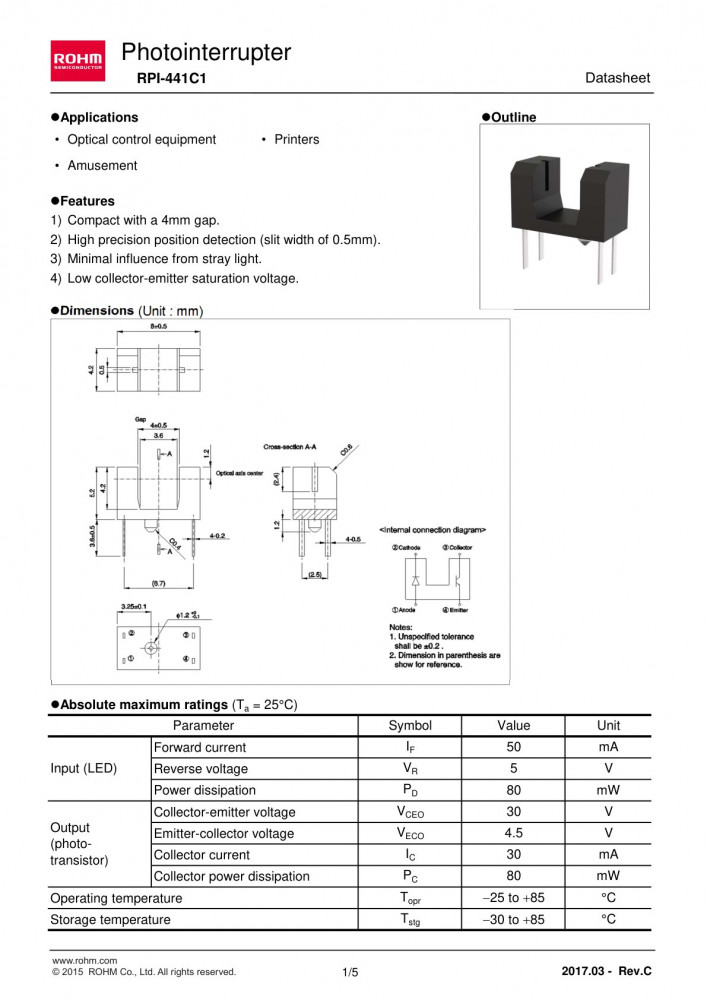 RPI-441C1 datasheet page 1