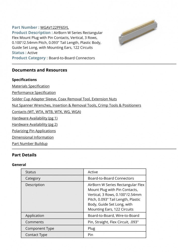 WGAV122PF6SYL technical document image 1