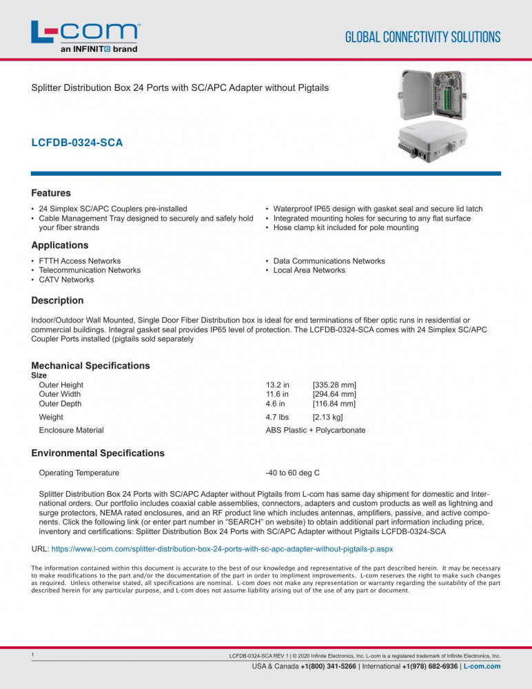 LCFDB-0324-SCA technical document page 1