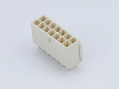 C-Grid Breakaway PCB Header, 2.54mm Pitch, Surface Mount, Dual Row, Vertical, 4 Circuits, Tin (Sn) Plating, 6.10mm Mating Pin Length, Tube