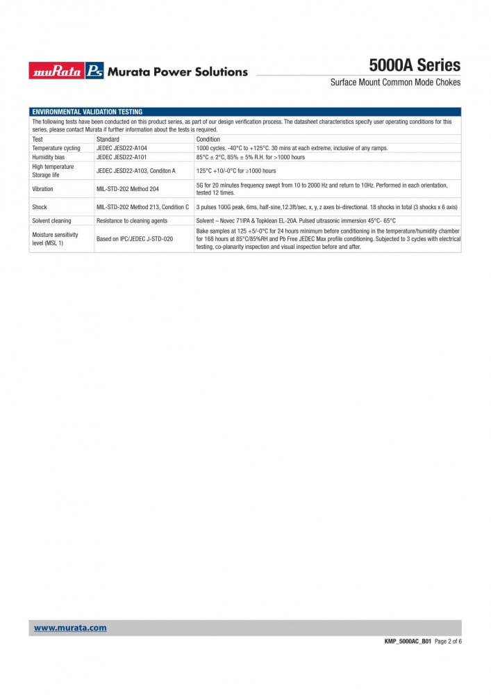 Murata 50503AC datasheet page 2