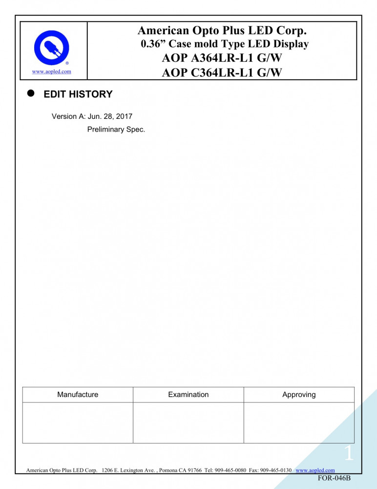 C364LR-L1 datasheet page 1