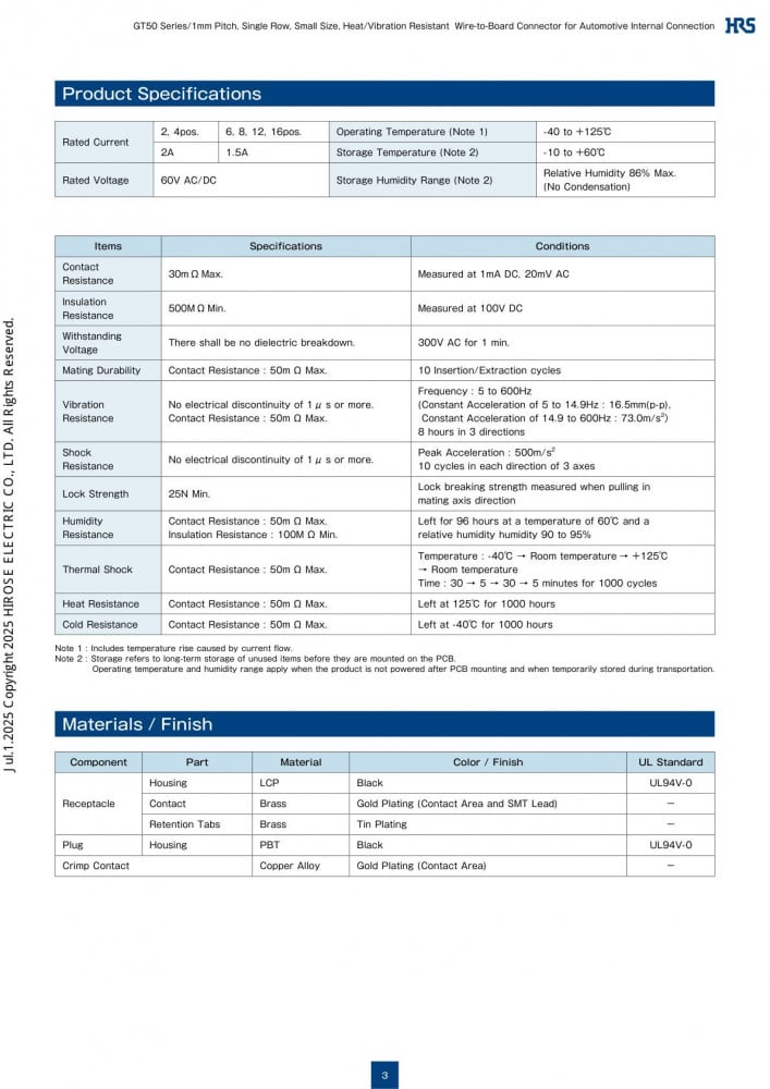 GT50 Series technical document page 3