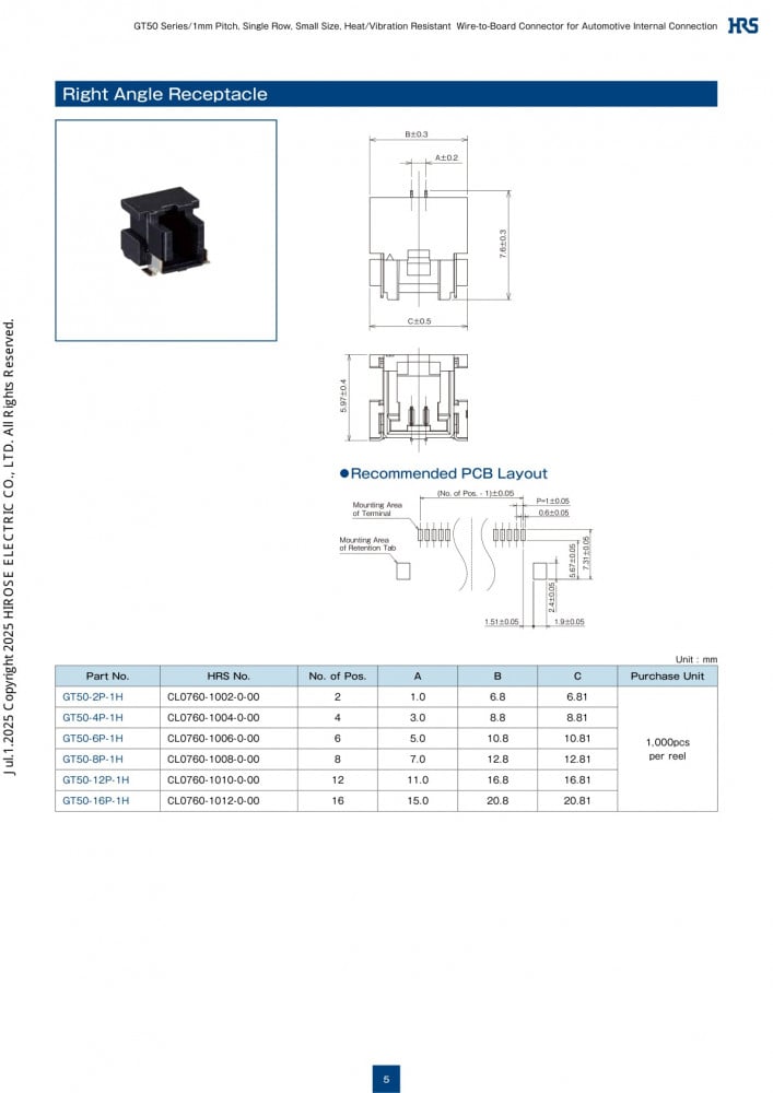 GT50 Series technical document page 5