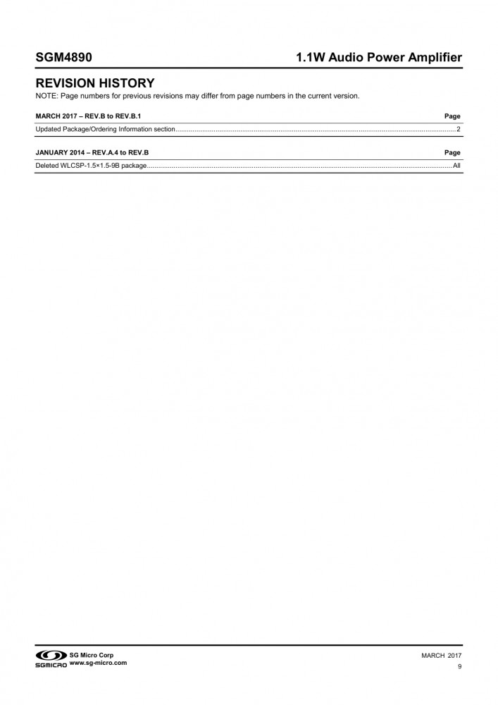 SGM4890 datasheet page 9