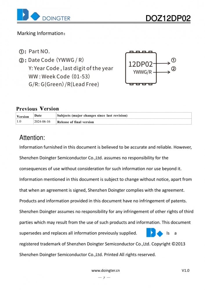 DOZ12DP02 datasheet page 7