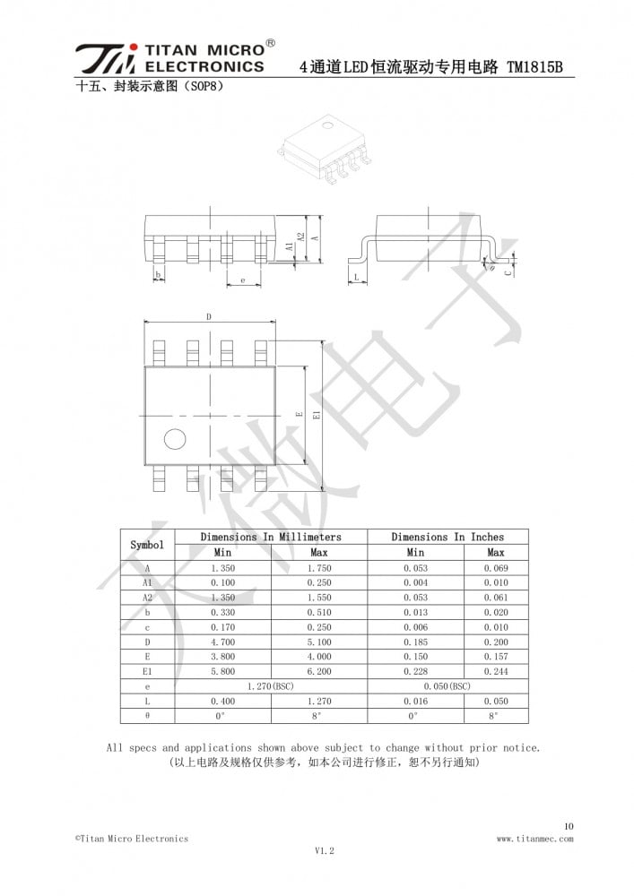 TM1815B datasheet page 10