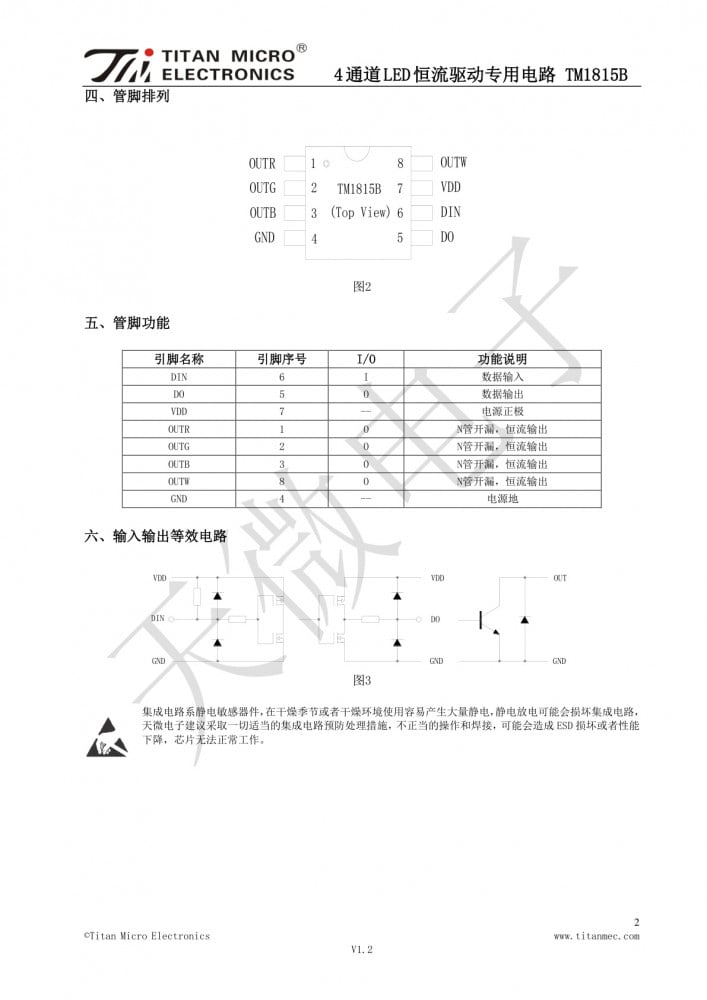 TM1815B datasheet page 2