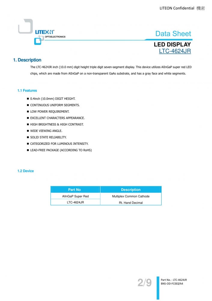 LTC-4624JR datasheet page 3