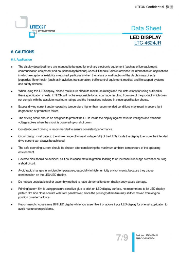 LTC-4624JR datasheet page 8