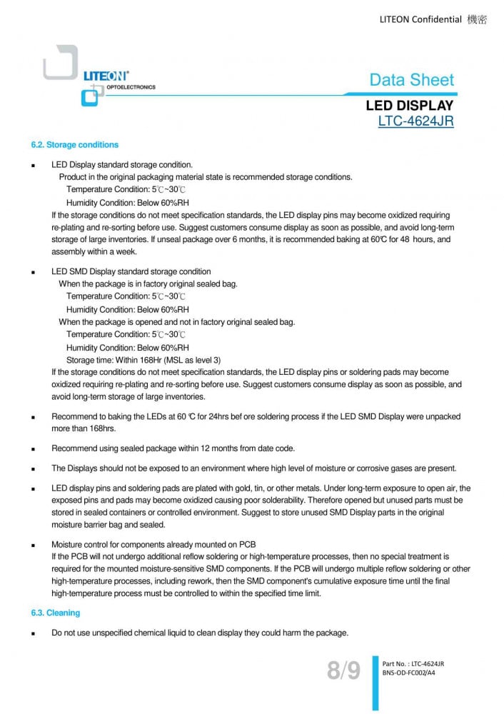 LTC-4624JR datasheet page 9