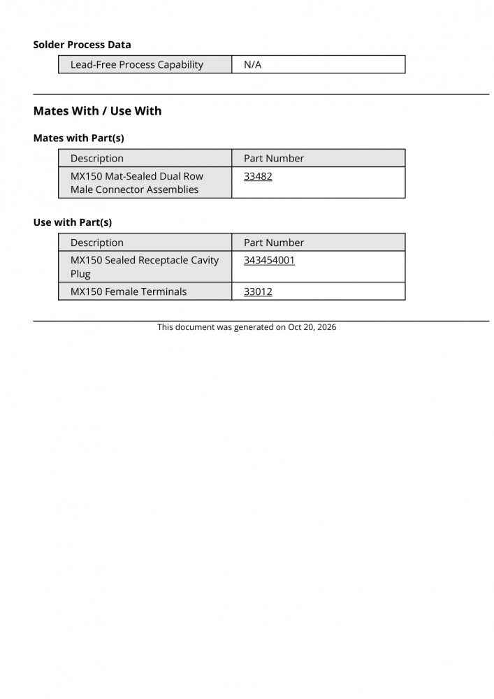Technical document page 3 for MOLEX 334720406