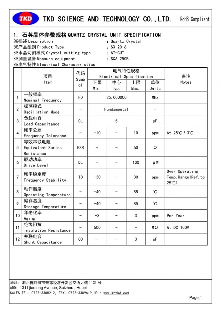 TKD SX20Y025000B51T001 specification page 4