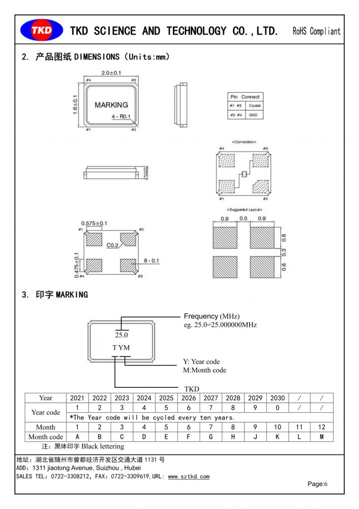 TKD SX20Y025000B51T001 specification page 6