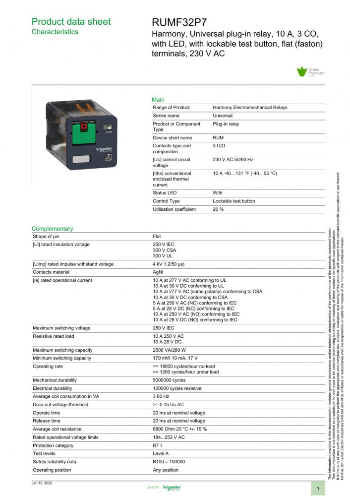 RUMF32P7 technical document page 1