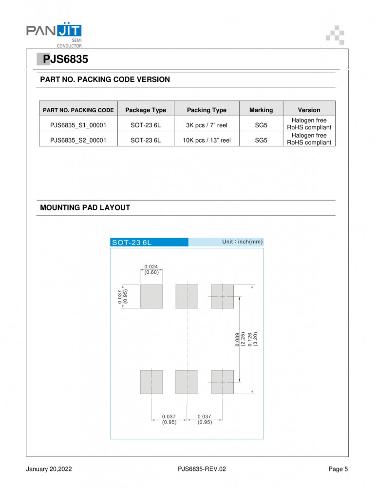 PJS6835 datasheet page 5