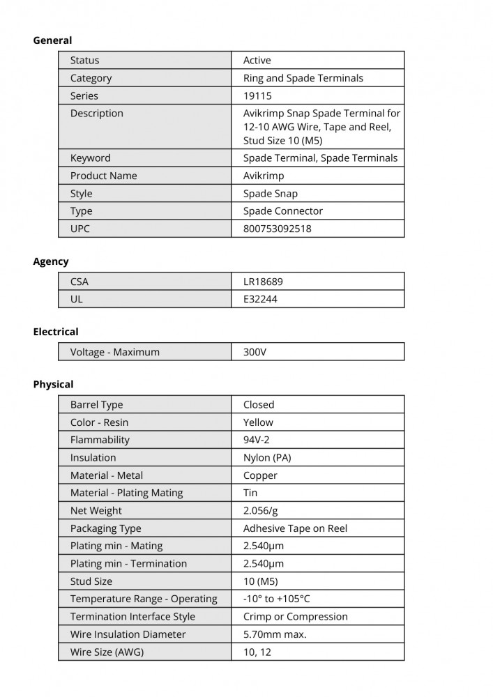 MOLEX 191150049 technical document page 2