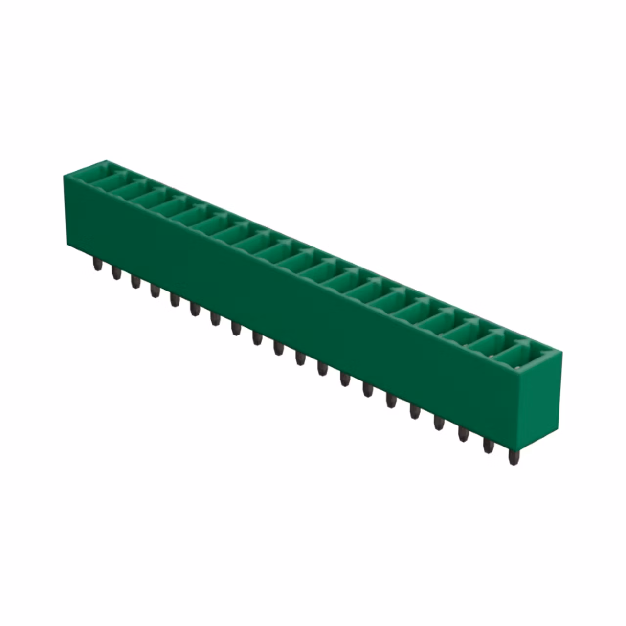 3.50mm Pitch Eurostyle Vertical PCB Header, Green Housing, 20 Circuits for sale
