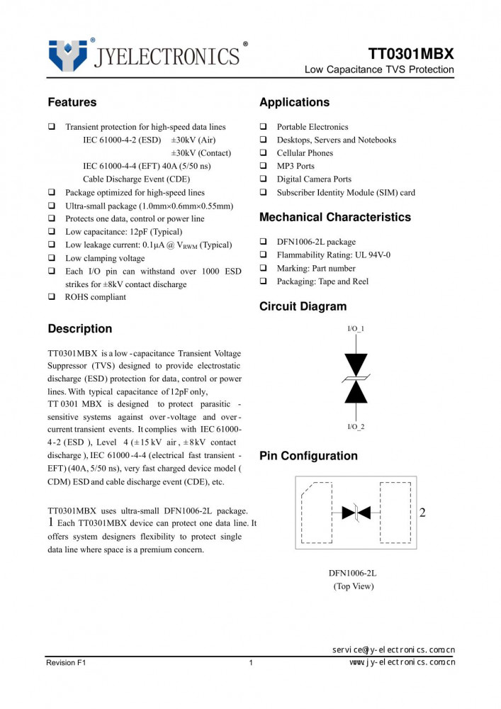 TT0301MBX datasheet page 1