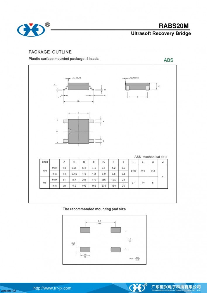 JUXING RABS20M datasheet page 3