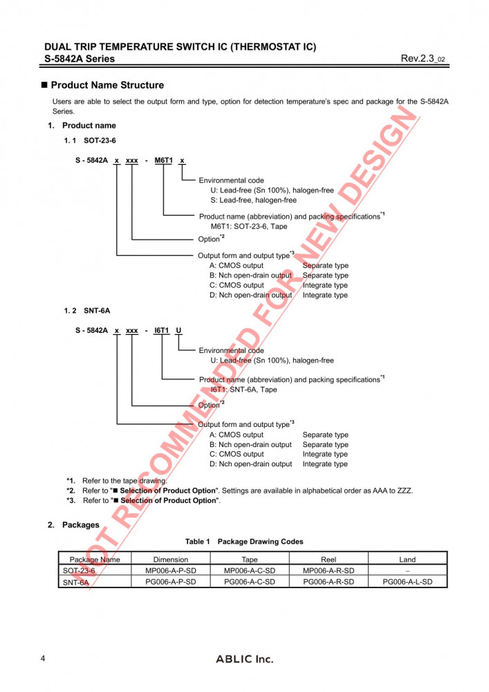 ABLIC S-5842A datasheet page 4