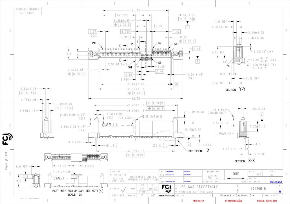 Amphenol 10120818 drawing page 1