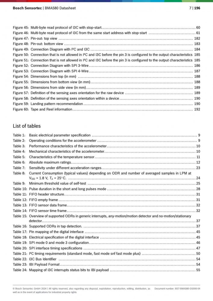 BMA580 datasheet page 7