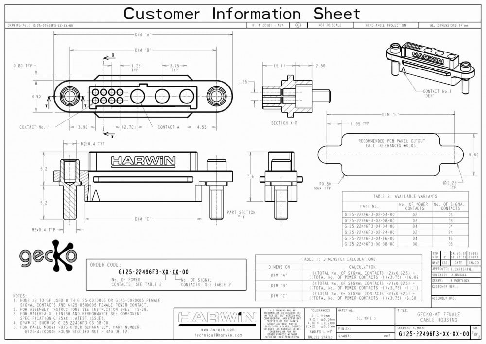 Harwin G125-22496F3-02-04-00 drawing page