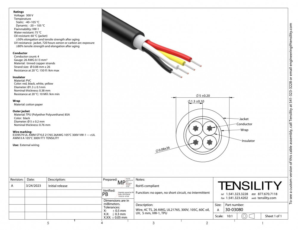 Tensility International 30-03080 product drawing