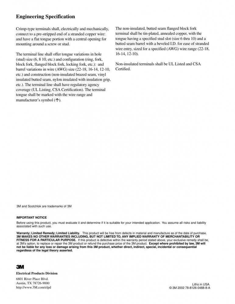 3M MU14-8FFBK technical document page 2